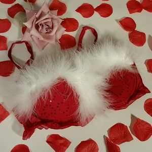 La SENZA | Intimates & Sleepwear | La Senza Red Sequin White Fur Pushup ...